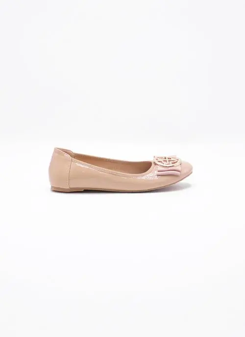 KNEETOES Bexley Ballerina Flats With Embellishment - Beige