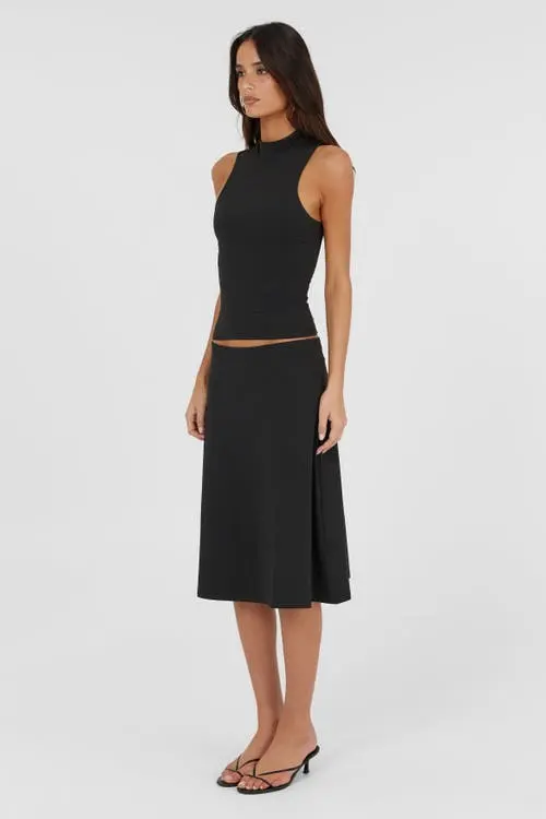 SASHA THERESE Adeline Midi Skirt - Black