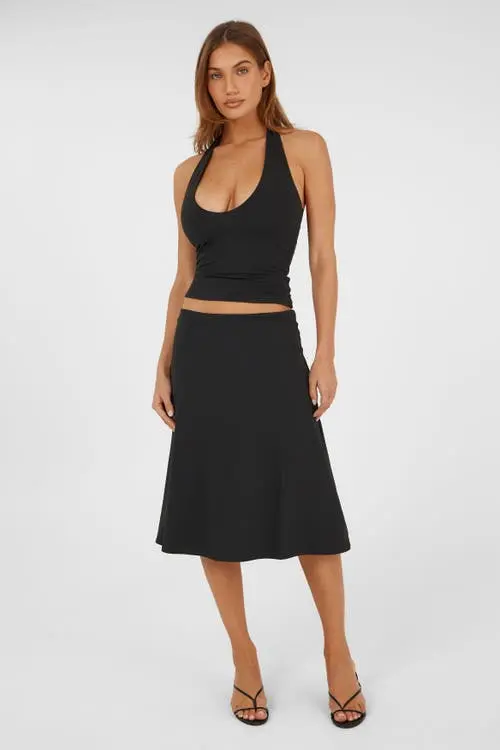 SASHA THERESE Adeline Midi Skirt - Black