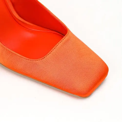 KNEETOES Madison Ivory Block Heels - Orange