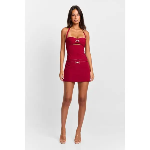 SASHA THERESE Zhara Mini Skirt - Red