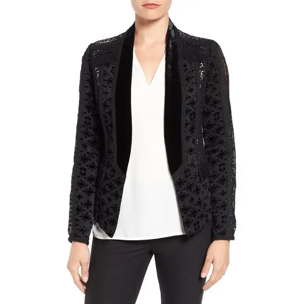 Kobi Halperin Pippa' Velvet & Lace Jacket