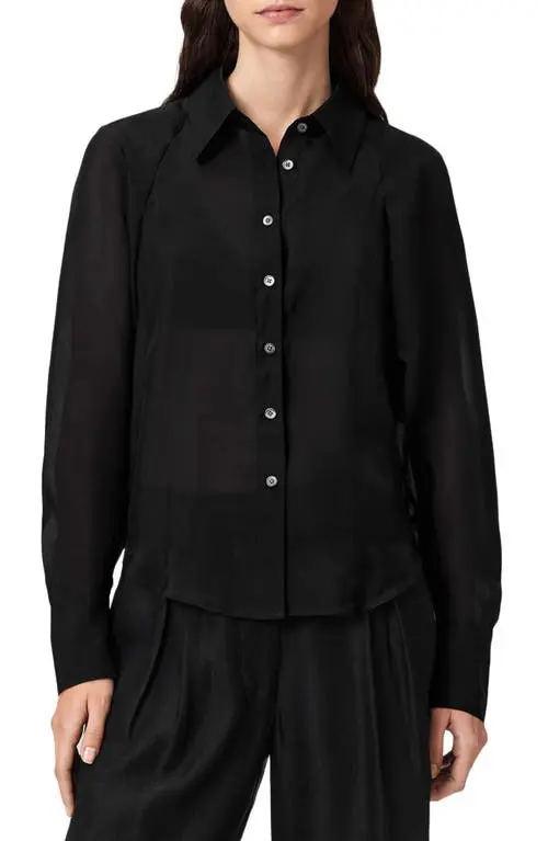 ALLSAINTS Cory Long Sleeve Shirt - Black