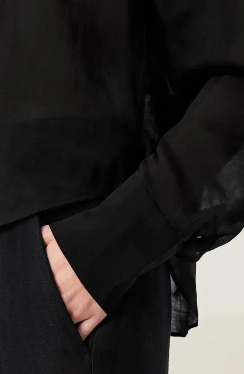 ALLSAINTS Cory Printed Long Sleeve Shirt - Black