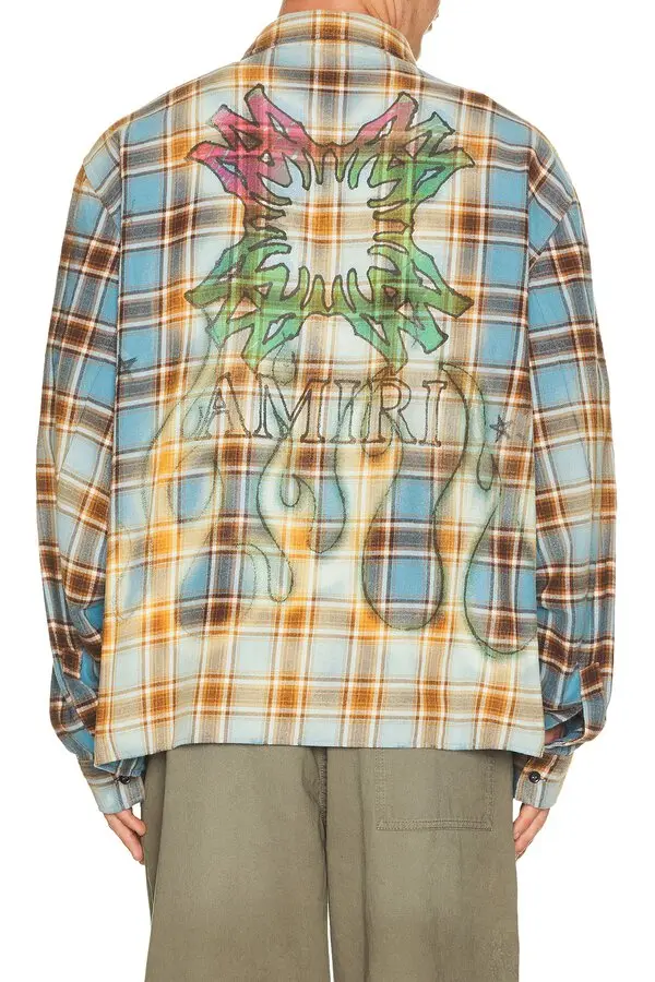Amiri Ma Quad Flames Flannel Shirt