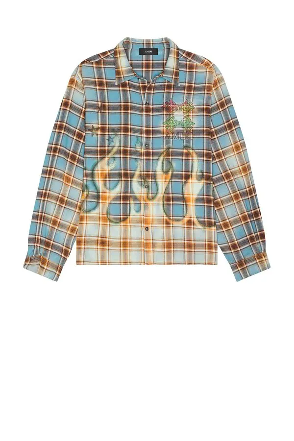 Amiri Ma Quad Flames Flannel Shirt
