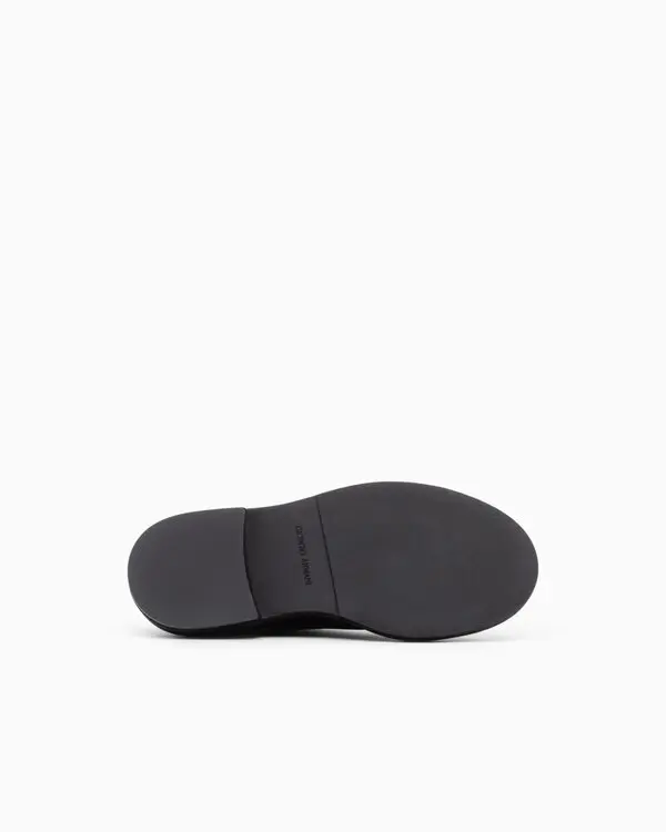Giorgio Armani Suede Monk Strap Slippers With Leather Lining And Rubber Sole