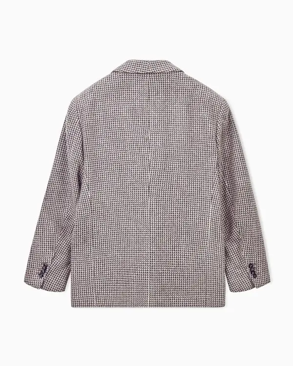 Giorgio Armani Blazer Heritage Oversized Cashmere Wool Micro Jacquard Knit