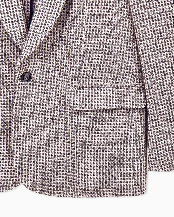 Giorgio Armani Blazer Heritage Oversized Cashmere Wool Micro Jacquard Knit