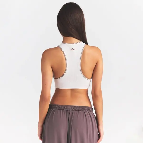 SKIMS Racer Front Bra | White | | Nike Ribbed Seamless