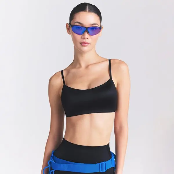 SKIMS Scoop Cami Top Bra | Black | Small | Nike Satin Shine