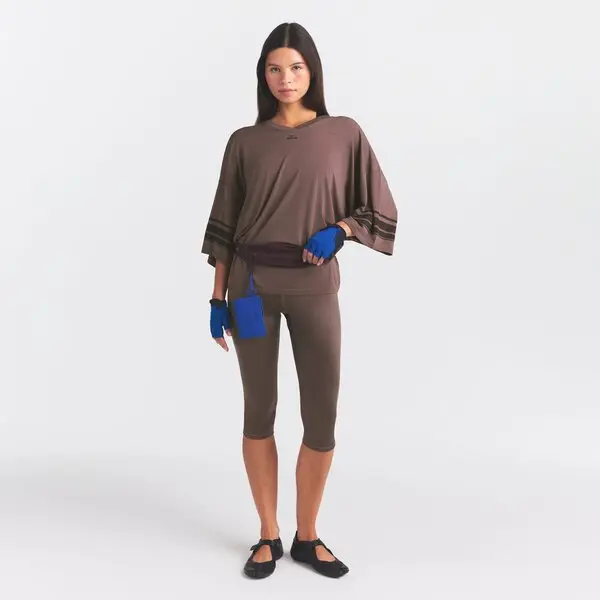 SKIMS Oversized V Neck Top | Deep Neutral | | Nike Stretch Knit