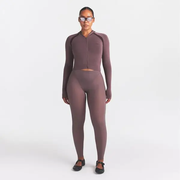 SKIMS Shrunken Zip Hoodie | Deep Neutral | | Nike Stretch Knit