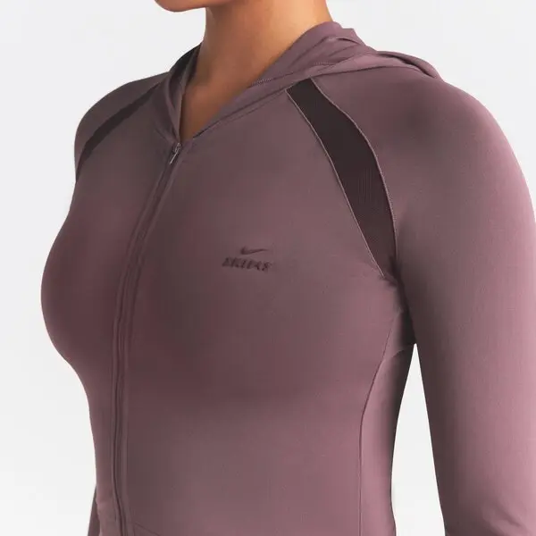 SKIMS Shrunken Zip Hoodie | Deep Neutral | | Nike Stretch Knit