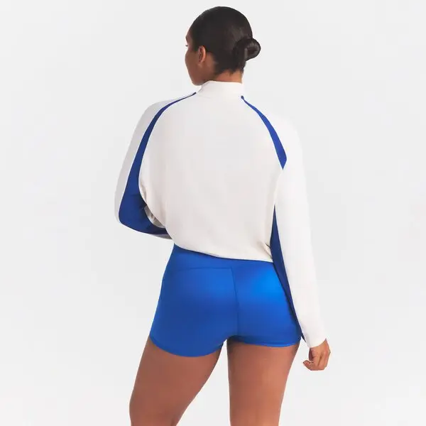 SKIMS Long Sleeve Half Zip | Blue | | Nike Stretch Knit