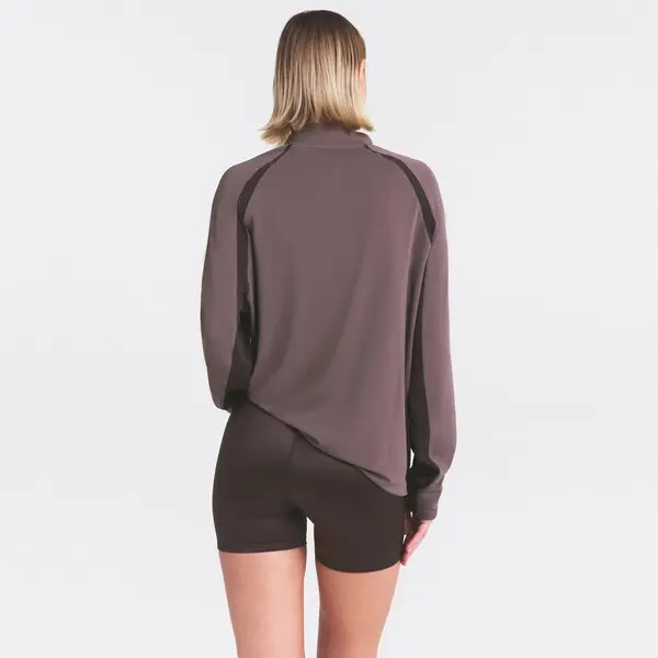 SKIMS Long Sleeve Half Zip | Deep Neutral | | Nike Stretch Knit