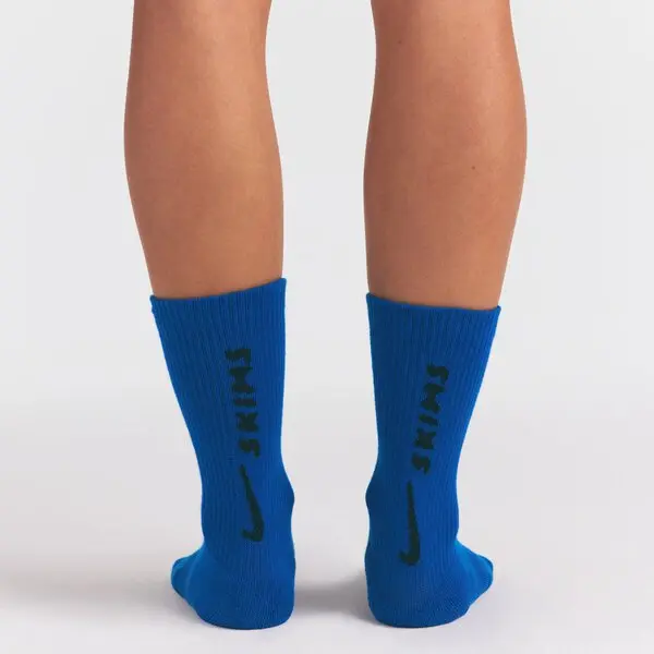 SKIMS Dri Fit™ Crew Sock 3 Pack | Blue | Small | Nike Accessories