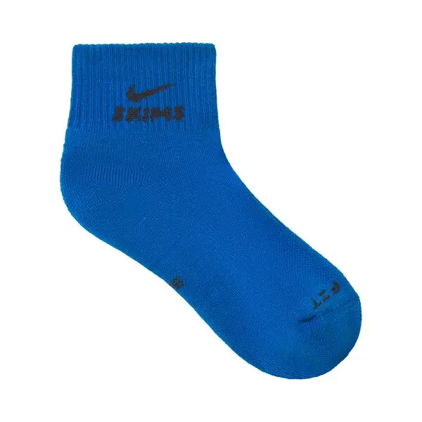 SKIMS Dri Fit™ Quarter Crew Sock 3 Pack | Blue | Small | Nike Accessories