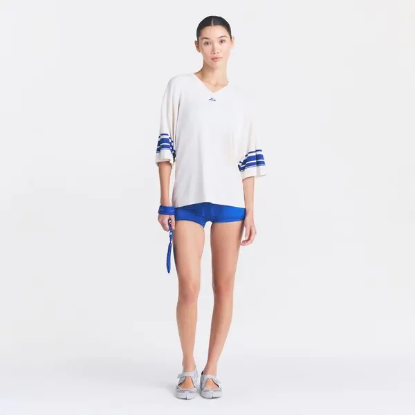 SKIMS Oversized V Neck Top | Blue | | Nike Stretch Knit
