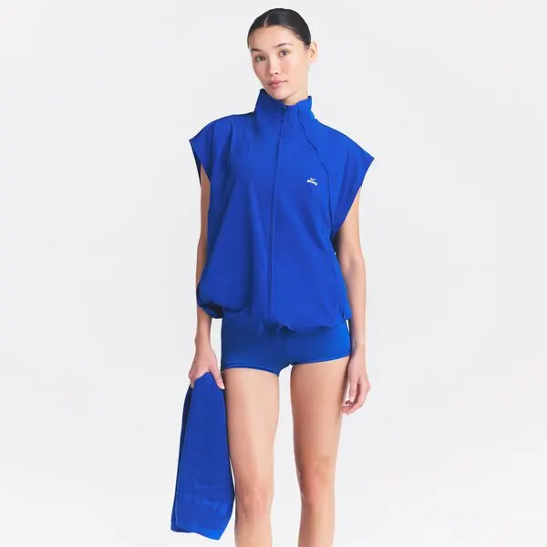 SKIMS Oversized Vest | Blue | Medium | Nike Stretch Nylon