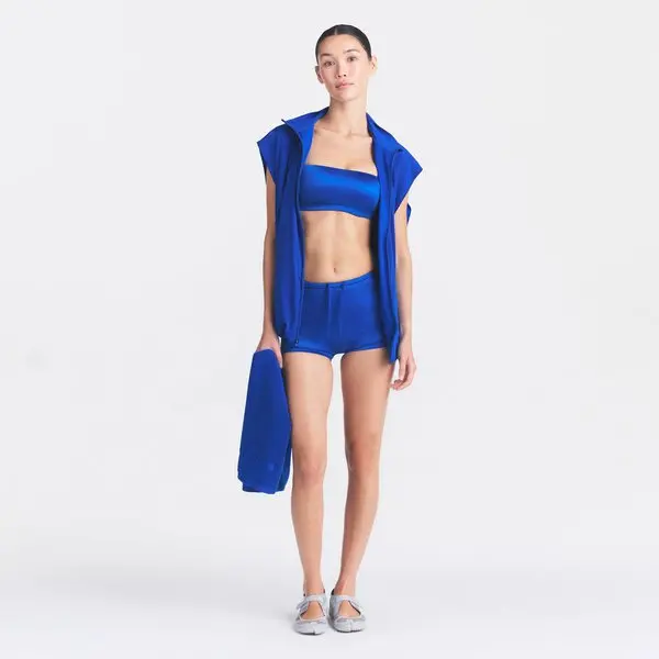 SKIMS Oversized Vest | Blue | Medium | Nike Stretch Nylon