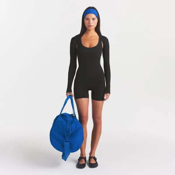 SKIMS Scoop 5" One Piece | Grey | Small | Nike Ribbed Seamless