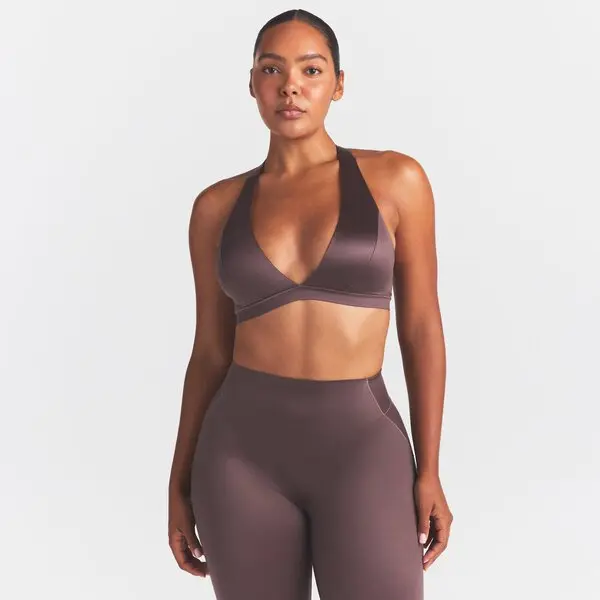 SKIMS Racerback Bra | Deep Neutral | | Nike Satin Shine - Resin