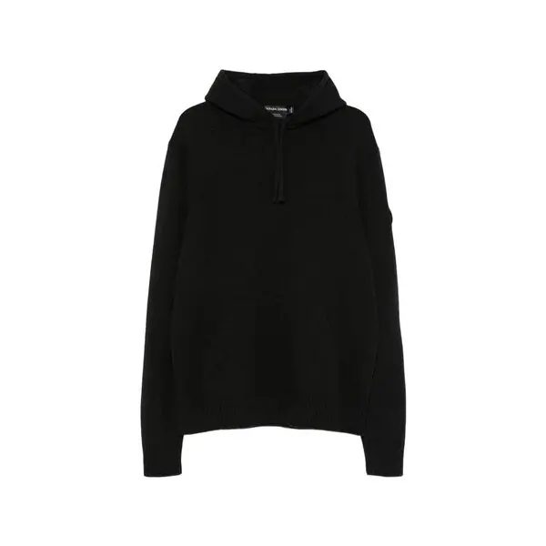 Canada Goose Logo Patch Knitted Hoodie - Black