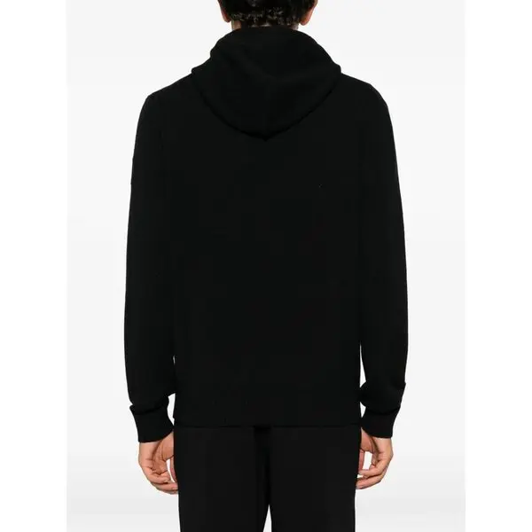 Canada Goose Logo Patch Knitted Hoodie - Black
