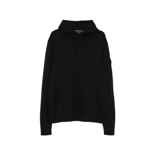 Canada Goose Logo Patch Knitted Hoodie - Black
