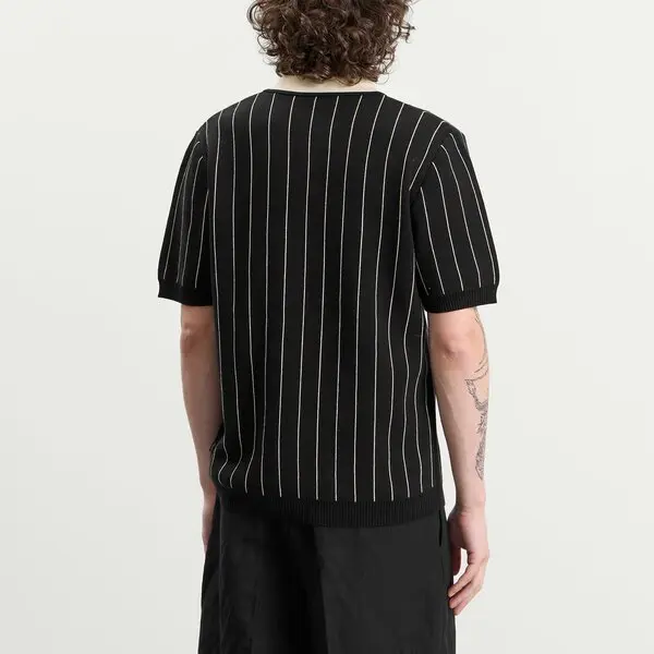 LES DEUX Pinstripe Knitted Polo