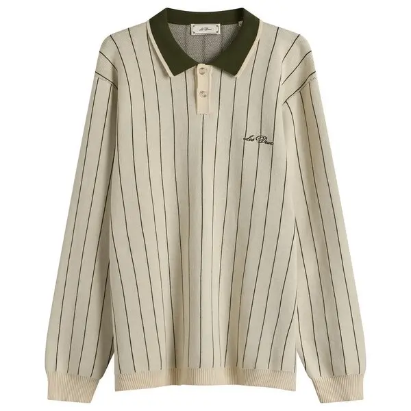 LES DEUX Signature Knitted Long Sleeve Polo