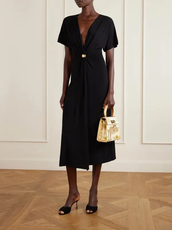 FERRAGAMO Leather-trimmed Printed Canvas Shoulder Bag