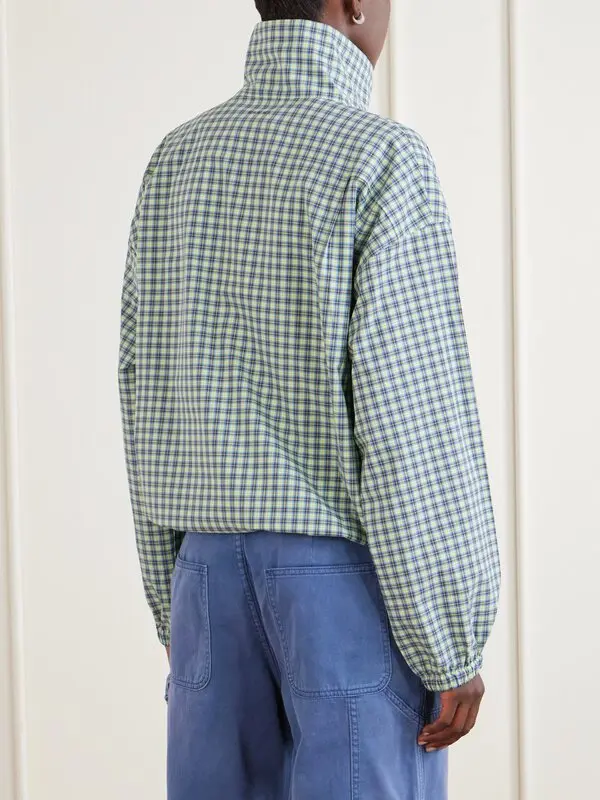 Marni Gathered Checked Cotton Blouse