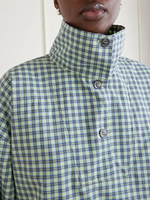 Marni Gathered Checked Cotton Blouse