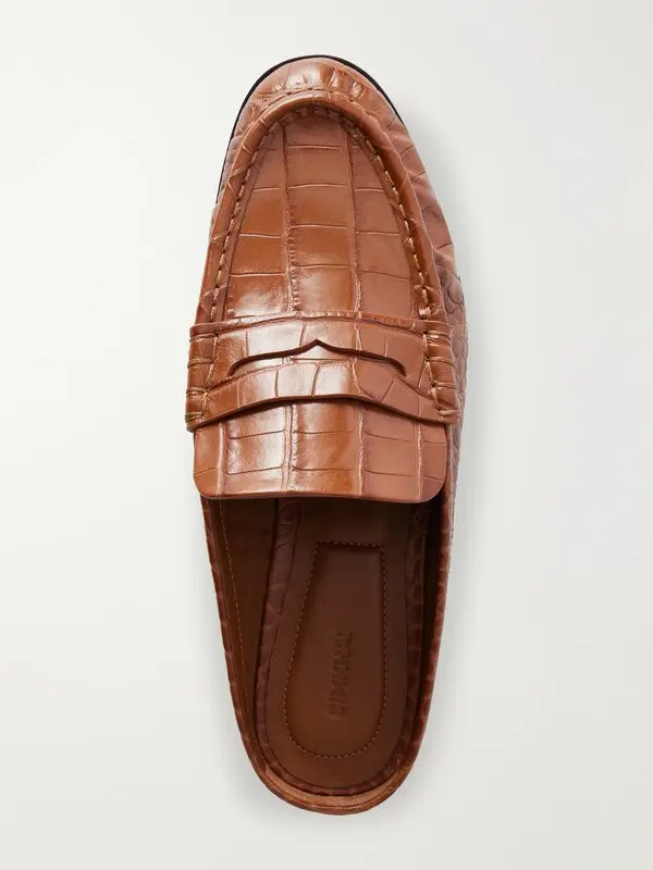 Simkhai Dean Croc-effect Leather Slip-ons