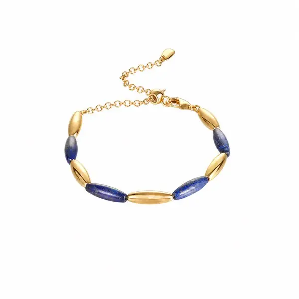 RETRO CHIC Blue / Gold Ishtar Goddess Bracelet - Blue/gold