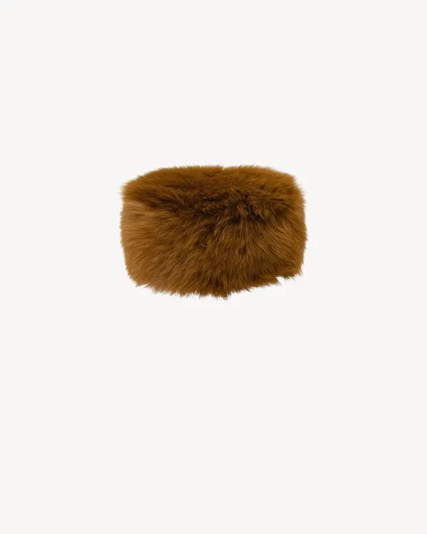 Saint Laurent Pillbox Hat In Shearling