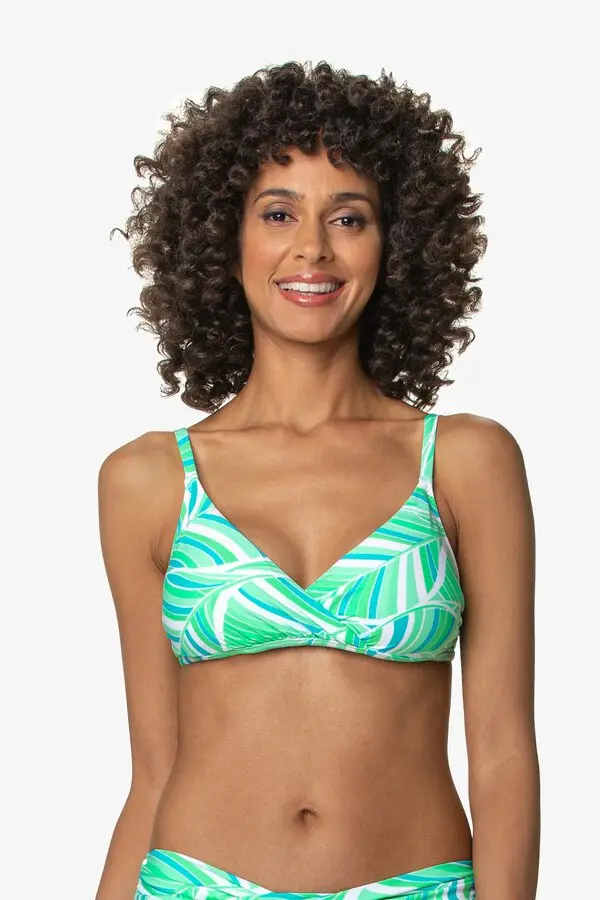 Helen Jon Shirred Crossover Bra Bikini Top - Hana