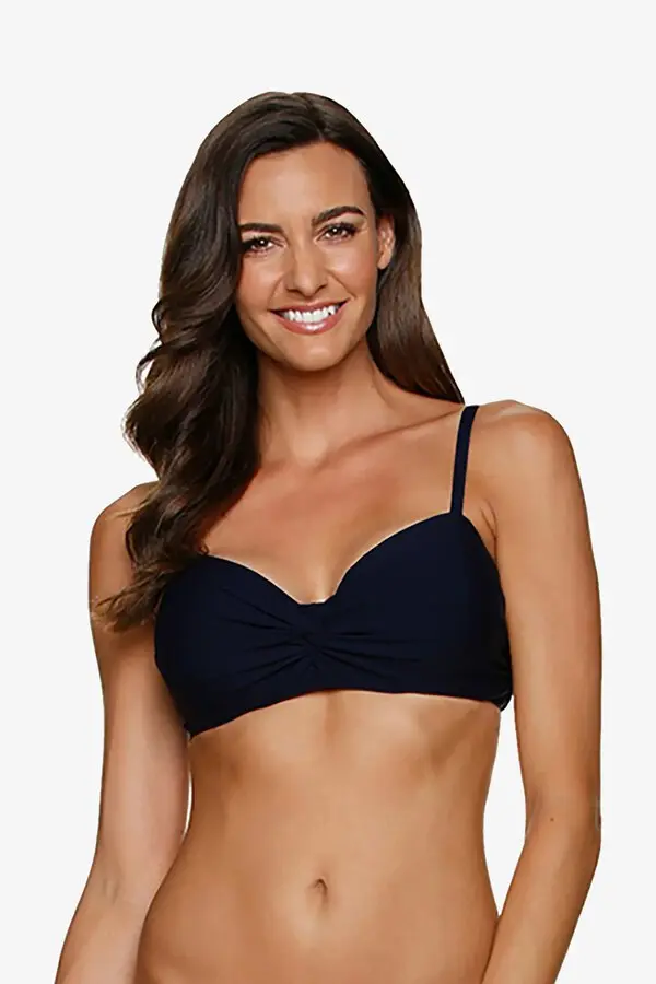 Helen Jon Twist Underwire Bra Bikini Top - Black