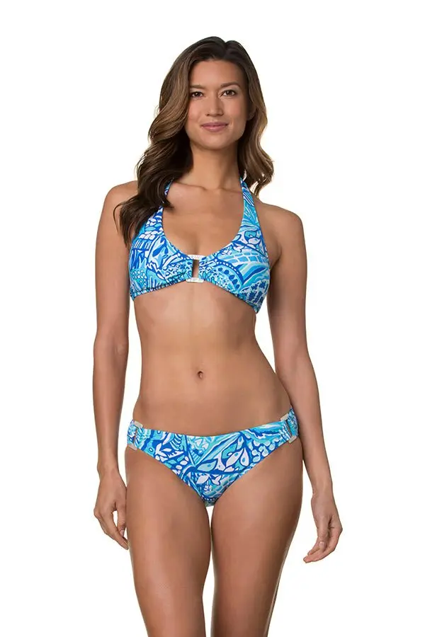 Helen Jon Shell Hipster Bikini Bottom - Blue Grotto