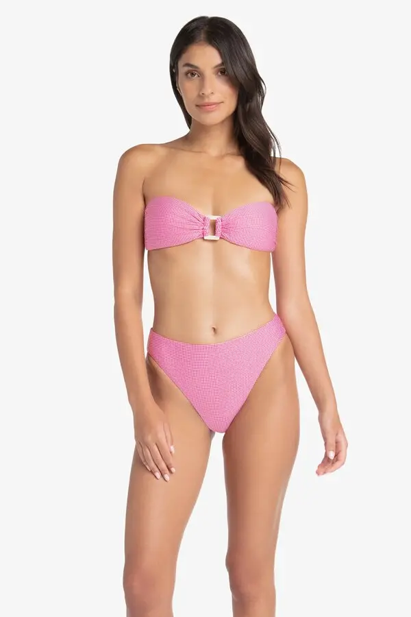 Helen Jon Midi Slimmer Bikini Bottom - Pink Gingham