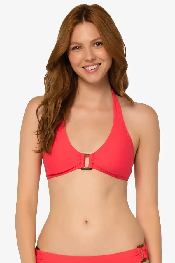 Helen Jon Tortoise Halter Bikini Top - Ginger