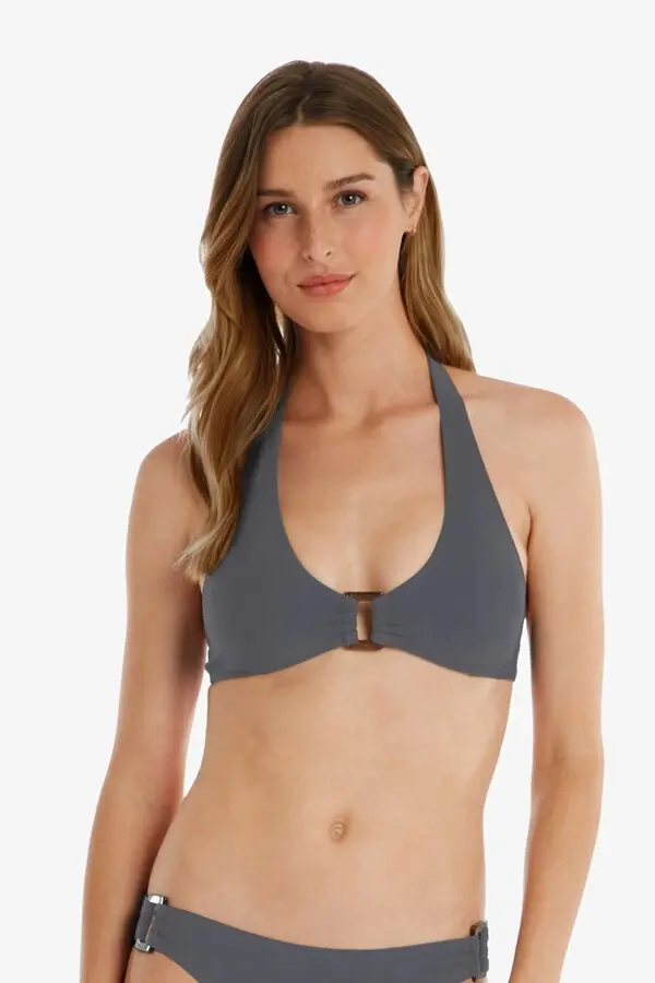 Helen Jon Tortoise Halter Bikini Top - Mineral