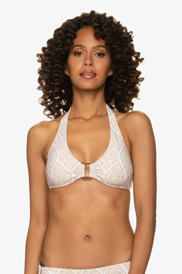 Helen Jon Tortoise Halter Bikini Top - Sand Dunes