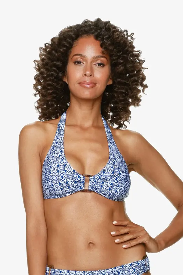Helen Jon Tortoise Halter Bikini Top - Tangier