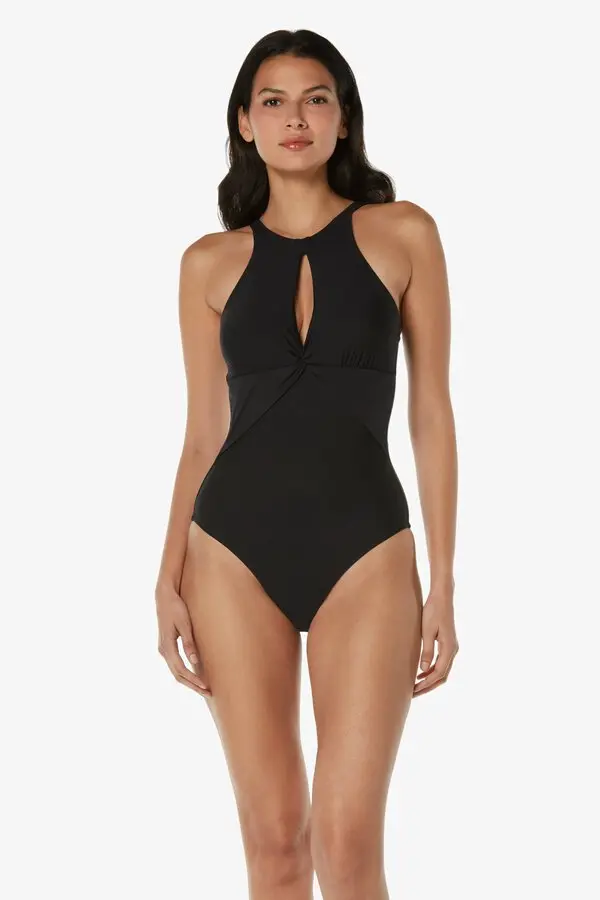 Helen Jon High Neck One-piece Swimsuit - Black