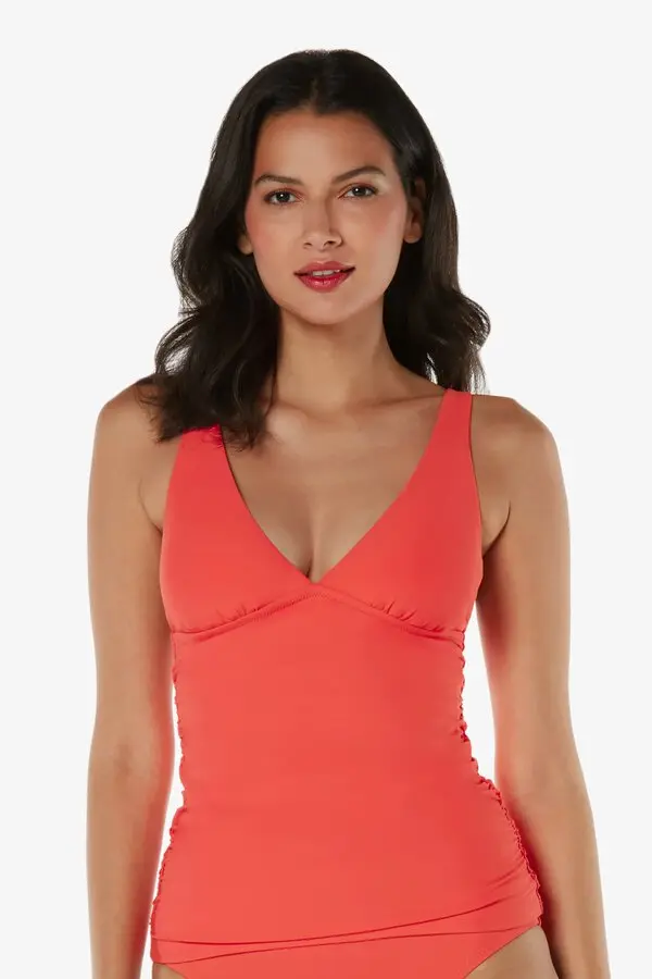 Helen Jon Convertible Tankini With Tie Back - Coral