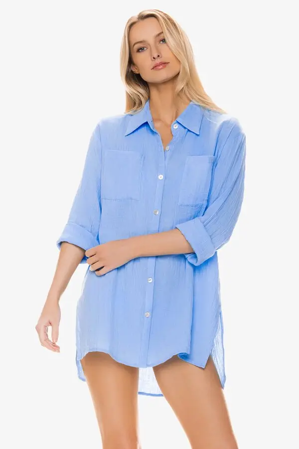 Helen Jon Island Shirt - Peri Blue