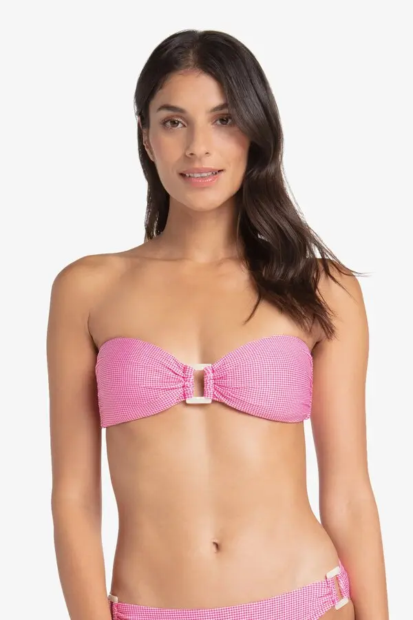 Helen Jon Hook Back Shell Bandeau - Pink Gingham